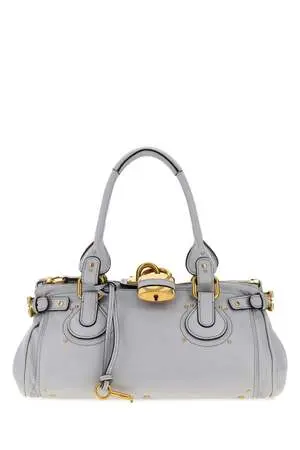 Chloé Powder Leather Paddington Shoulder Bag - Blue