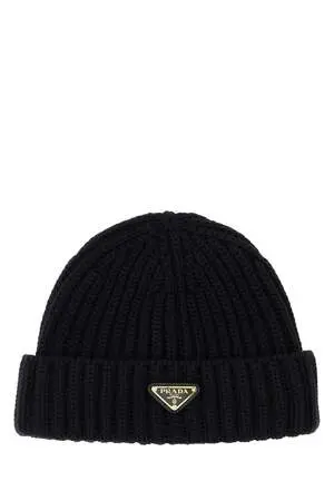 Prada Wool Beanie Hat - Black