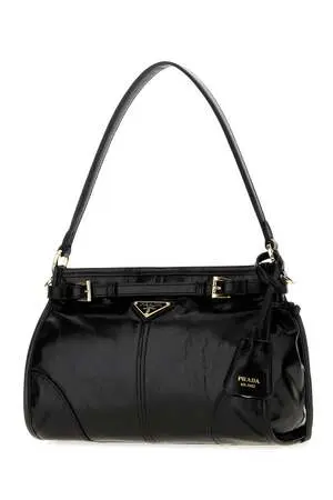 Prada Leather Bonnie Shoulder Bag - Black