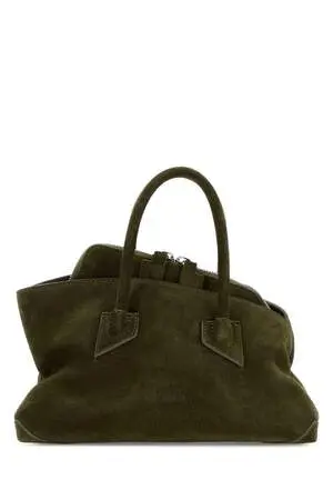 Attico Army Suede Mini La Passeggiata Handbag - Green