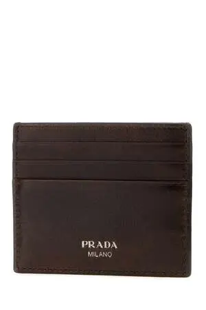 Prada Chocolate Leather Card Holder