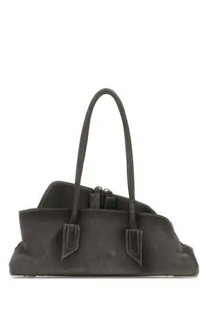 Attico Grey Suede Small La Passeggiata Handbag - Gray