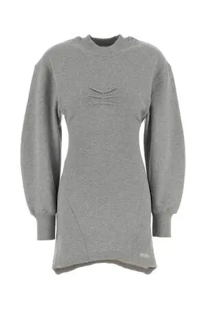Attico Melange Grey Cotton Sweatshirt Dress - Gray