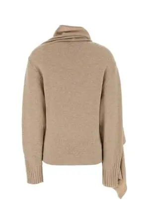 Attico Sand Wool Sweater - Brown