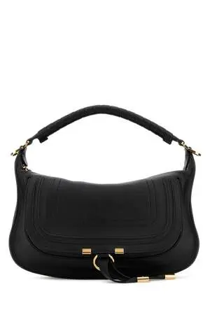 Chloé Leather Small Marcie Shoulder Bag - Black