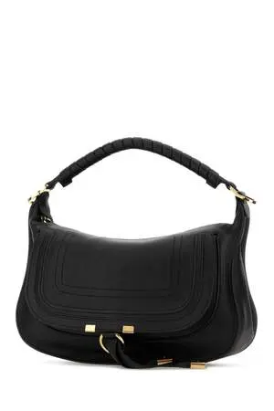Chloé Leather Small Marcie Shoulder Bag - Black