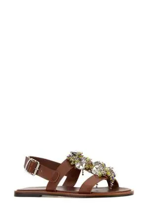Dries Van Noten Caramel Leather Sandals
