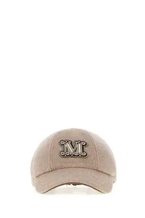 Max Mara Max Mara Women Cappuccino Cashmere Ordine Baseball Cap Brown