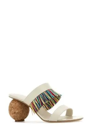 FERRAGAMO Leather Mules - White