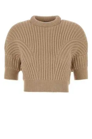 Sportmax Beige Cotton Blend Fatti Sweater - Brown