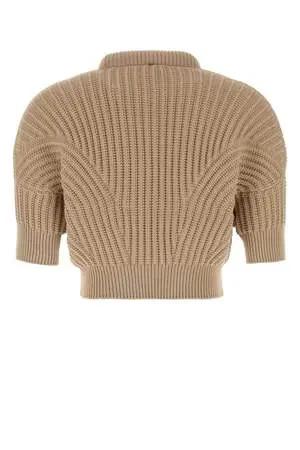 Sportmax Beige Cotton Blend Fatti Sweater - Brown