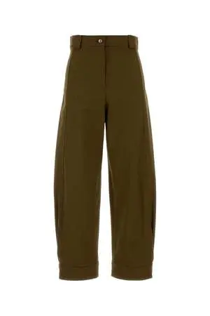 Max Mara Olive Stretch Cotton Adorni Pant