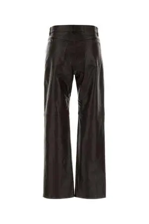 Max Mara S Chocolate Leather Pesca Pant