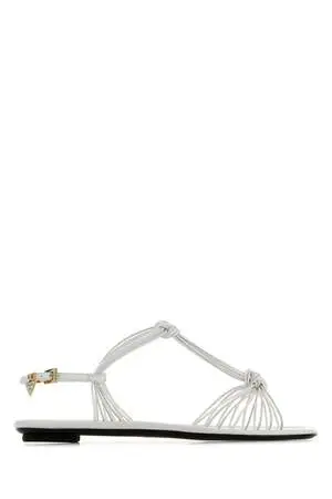 Prada Leather Sandals - White