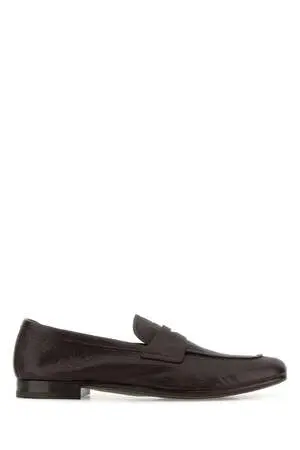 Prada Dark Leather Loafers - Brown