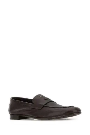 Prada Leather Loafers - Brown