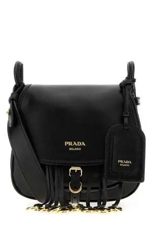 Prada Leather Crossbody Bag - Black