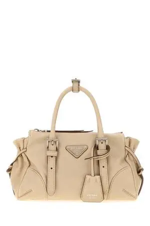 Prada Sand Leather Small Karin Handbag - Brown