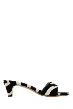 FERRAGAMO FERRAGAMO Printed Calf Hair Tatiana 40 Mules Multicolor