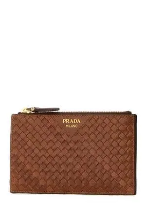 Prada Caramel Leather Card Holder