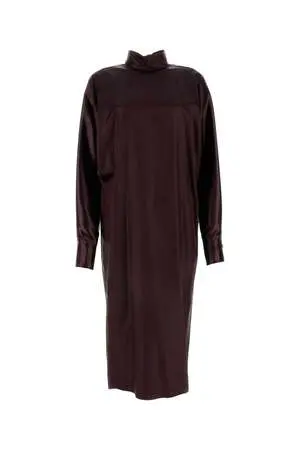 FERRAGAMO Burgundy Satin Dress - Red