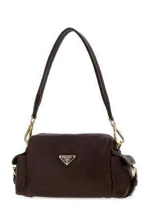 Prada Nappa Leather Shoulder Bag - Brown