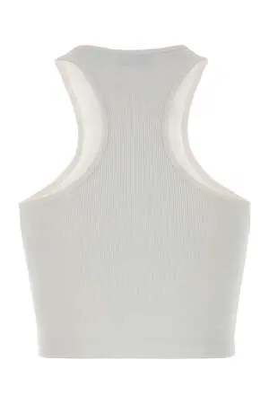 Off-White Stretch Cotton Crop-top