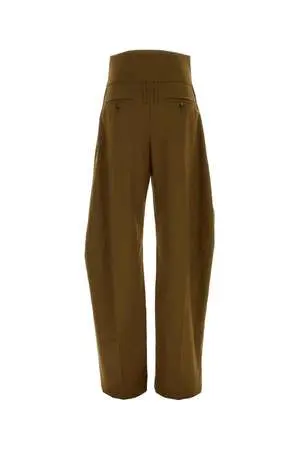 FERRAGAMO Wool Blend Trousers - Brown