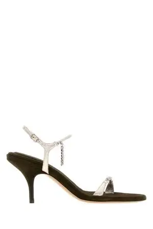 Chloé Leather Zia Sandals - Silver