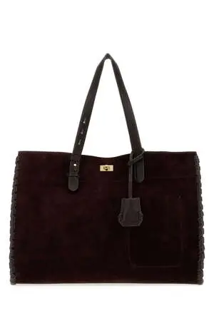 ANYA HINDMARCH Grape Suede Mortimer Shopping Bag - Purple