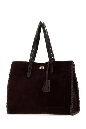 ANYA HINDMARCH Grape Suede Mortimer Shopping Bag