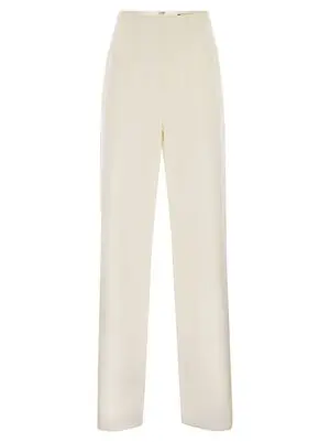 Max Mara High-waisted Wool Trousers - White