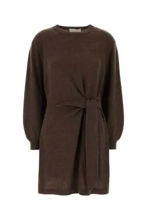 LISA YANG Lisa Yang Cashmere Abrielle Sweater Dress Brown