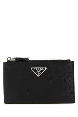 Prada Leather Card Holder - Black