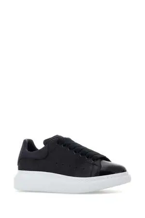 Alexander McQueen Leather Sneakers With Heel - Black