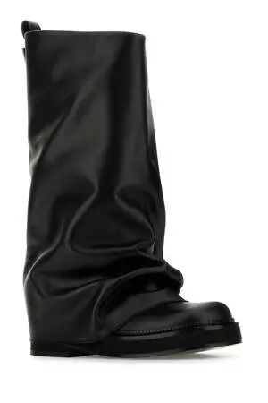 Attico Leather Robin Boots - Black