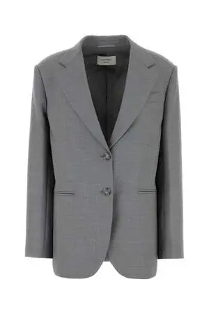 Sportmax Grey Wool Baffo Blazer - Gray