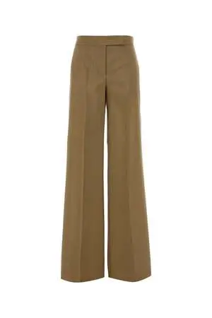 Max Mara Camel Wool Blend Wide-leg Bronte Pant - Brown