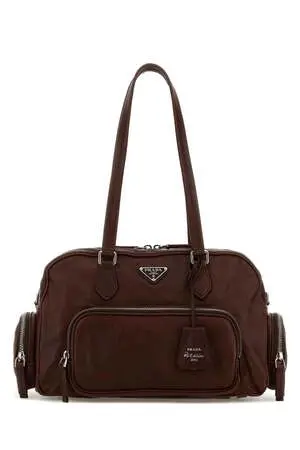 Prada Chocolate Leather Shoulder Bag - Brown