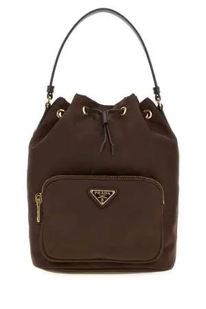 Prada Re-nylon Duet Bucket Bag - Brown