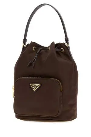 Prada Re-nylon Duet Bucket Bag - Brown
