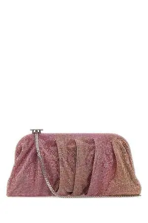 Benedetta Bruzziches Embellished Fabric Large Venus Clutch - Pink