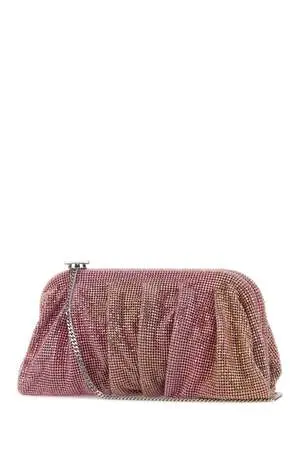 Benedetta Bruzziches Embellished Fabric Large Venus Clutch - Pink