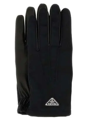 Prada Nylon And Nappa Leather Gloves