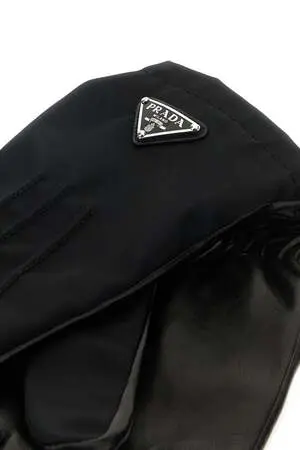 Prada Nylon And Nappa Leather Gloves