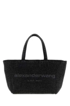 Alexander Wang Embellished Denim Small Punch Handbag - Black