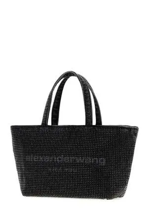 Alexander Wang Embellished Denim Punch Handbag - Black