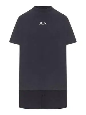 Balenciaga Hybrid T-shirt Dress With Sport Icon Logo - Black