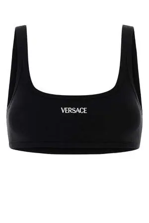 Versace Stretch Cotton Bra - Black