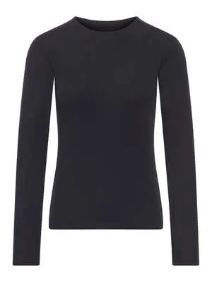 JIL SANDER Crew Neck Long Sleeve Top - Black